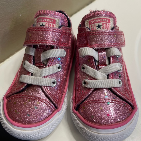 Converse | Shoes | Girls Converse Pink Glitter | Poshmark